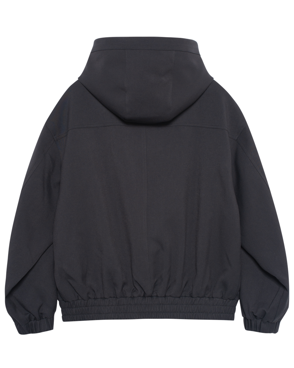 OFF THE LABEL Heavy Suiting Fabric Hooded Oversized Jacket Dark Grey ...