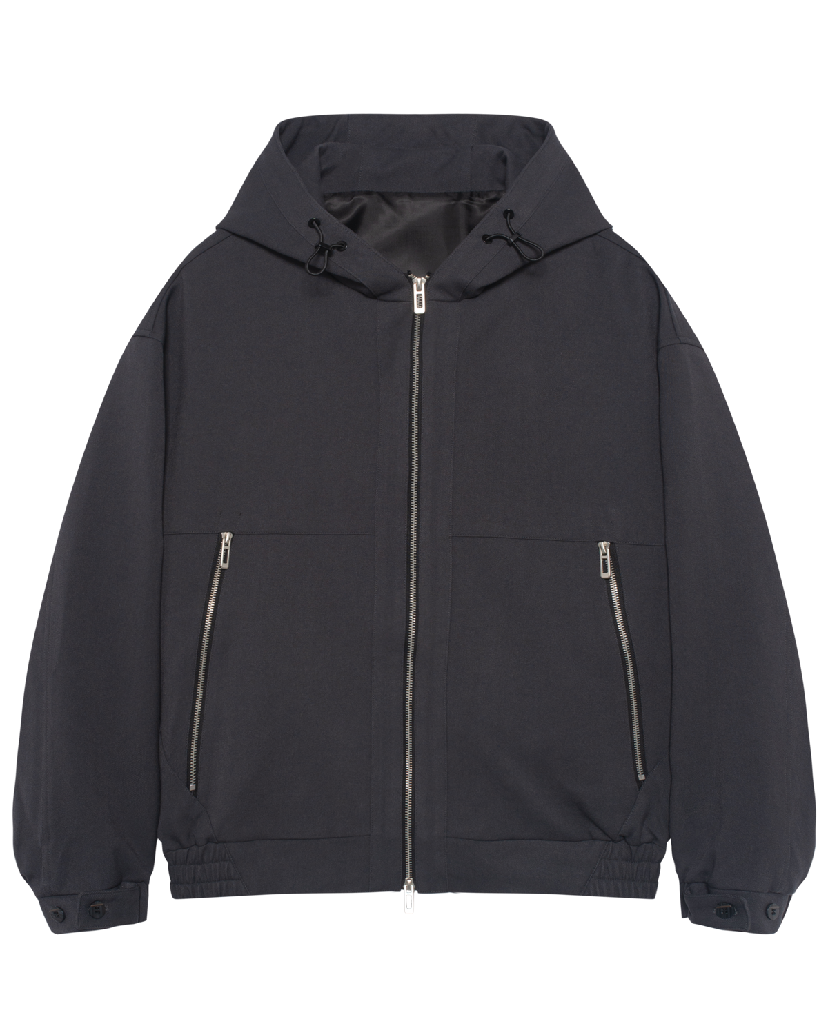 OFF THE LABEL Heavy Suiting Fabric Hooded Oversized Jacket Dark Grey ...