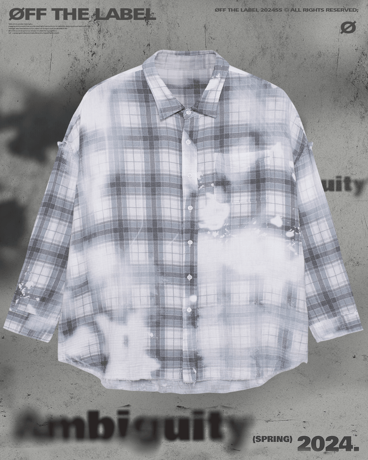 Off The Label ambiguity fading Plaid long sleeved shirt grey – TAKA ...