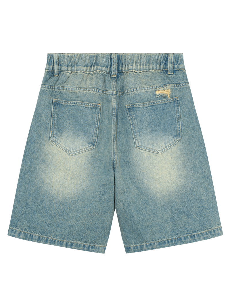 Off The Label Spliced Double Layer Cutting Denim Shorts – TAKA ORIGINAL ...