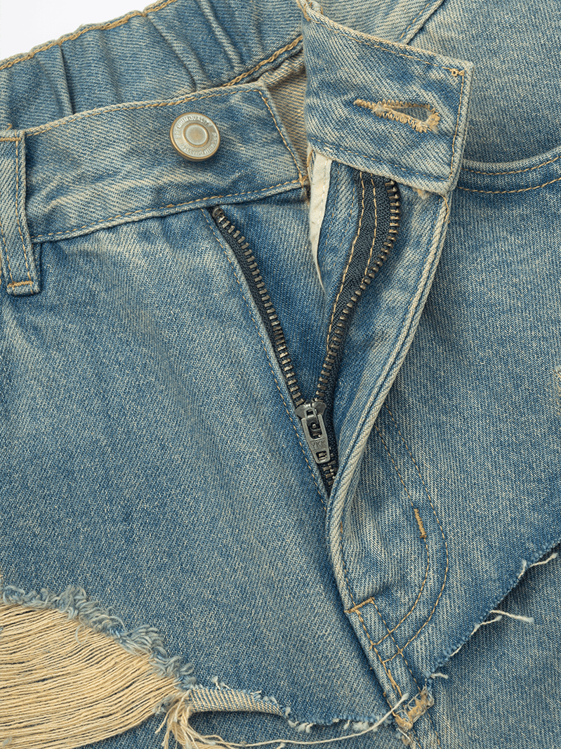 Off The Label Spliced Double Layer Cutting Denim Shorts – TAKA ORIGINAL LIMITED