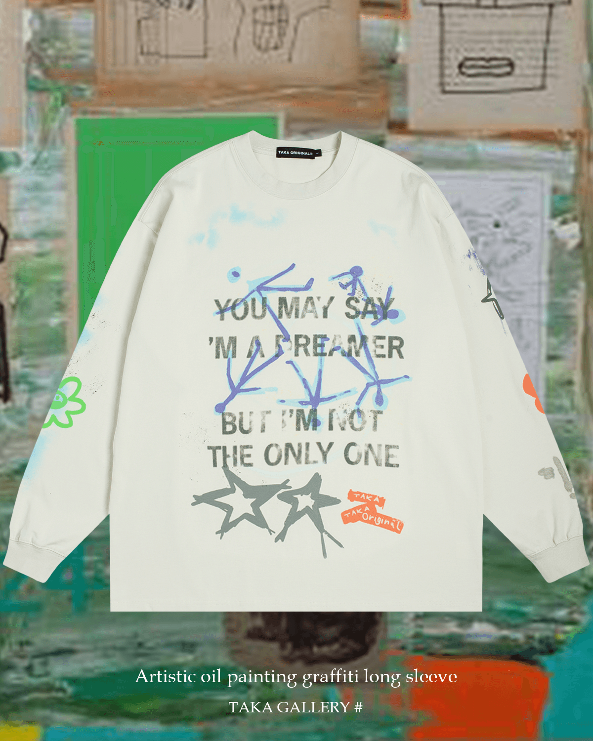 TAKA Original Artistic oil painting graffiti long sleeve – TAKA ...