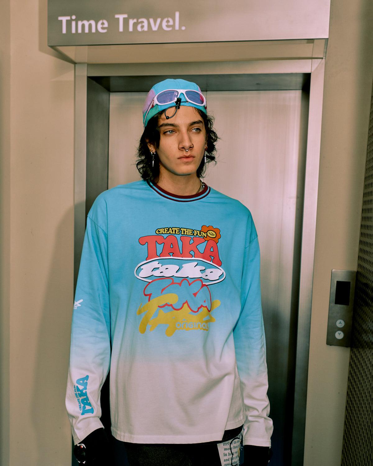 TAKA Original That's Fun long sleeve t-shirt with a gradual dye effect ...