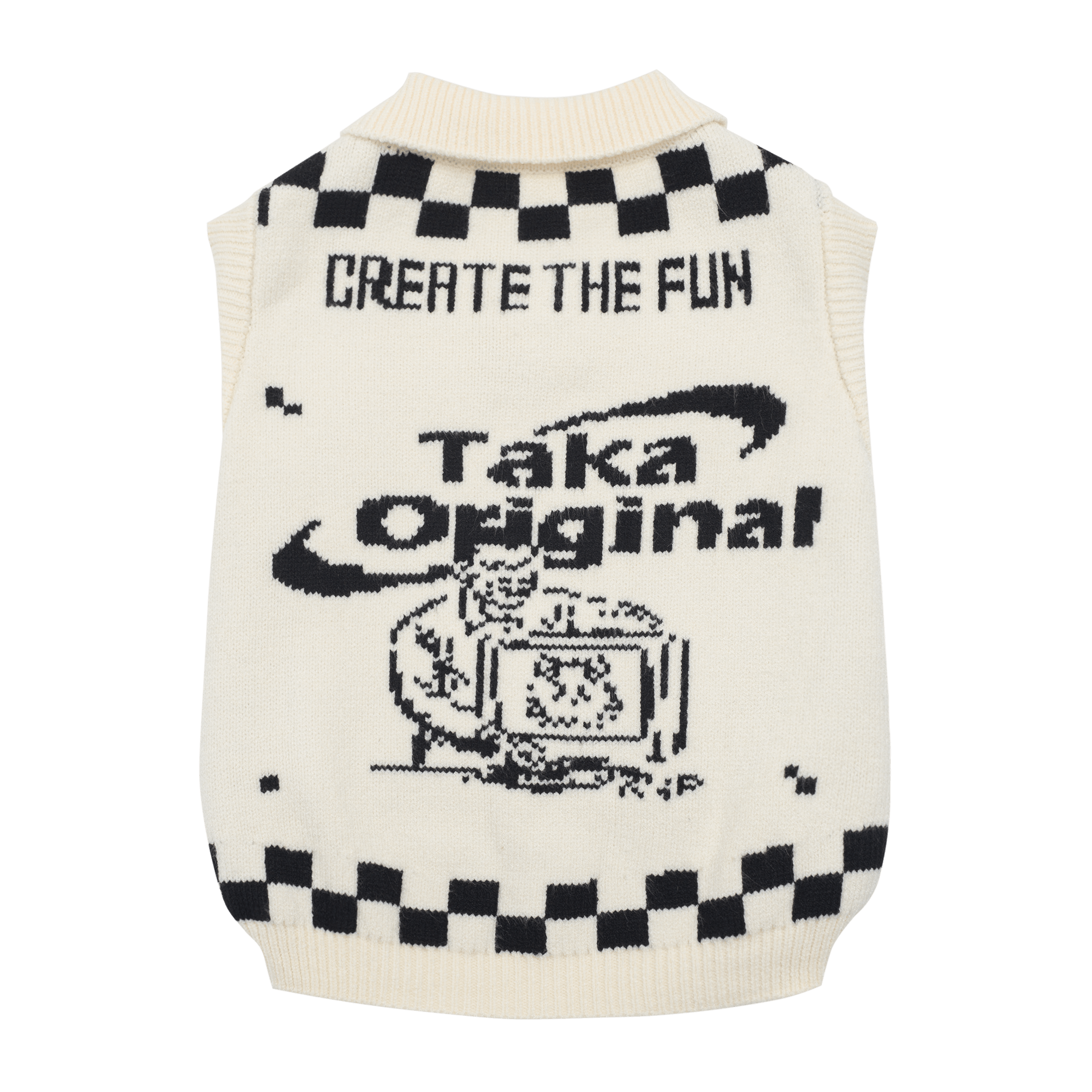TAKA Original Furry friends Moody Bob Mosaic Checkboard knit vest – TAKA ORIGINAL LIMITED