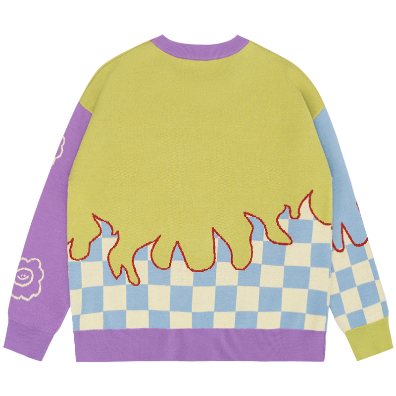 TAKA Original That's Fun checkboard flame knit jumper – TAKA ORIGINAL ...